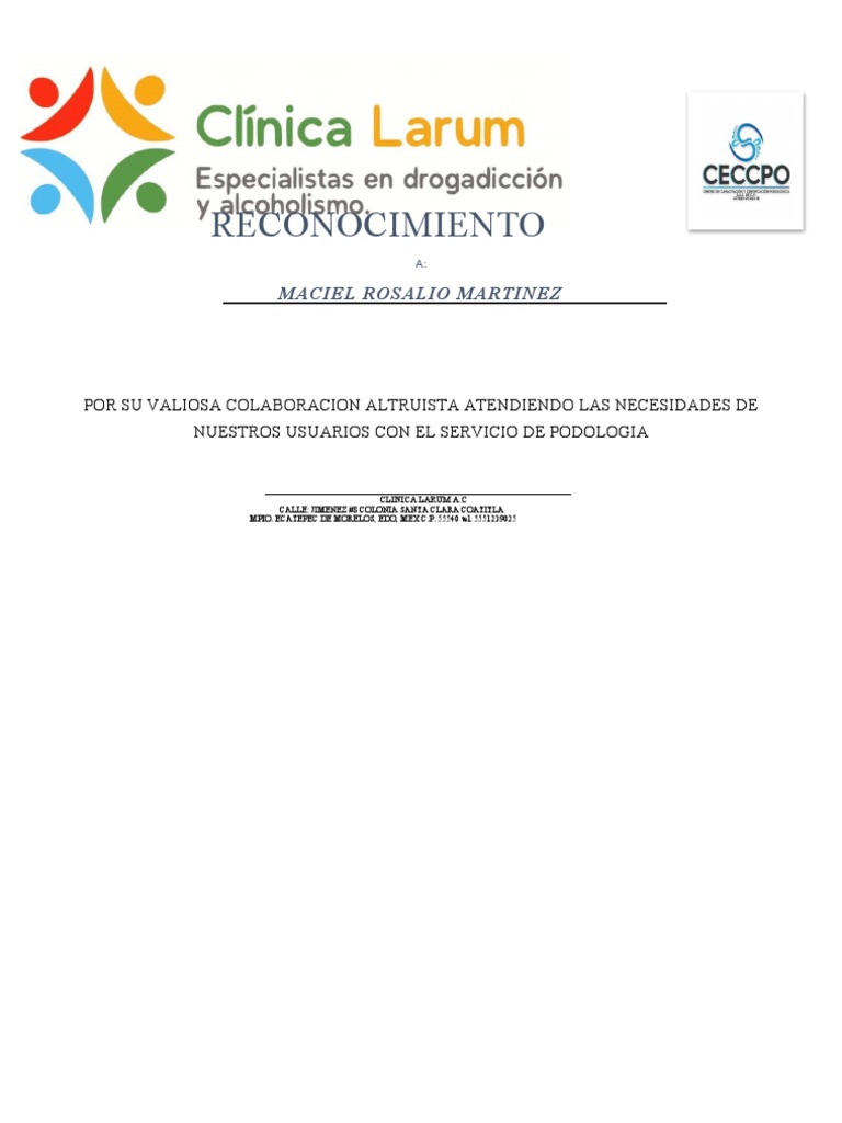 Reconocimiento a Maciel Rosalio Martínez | PDF