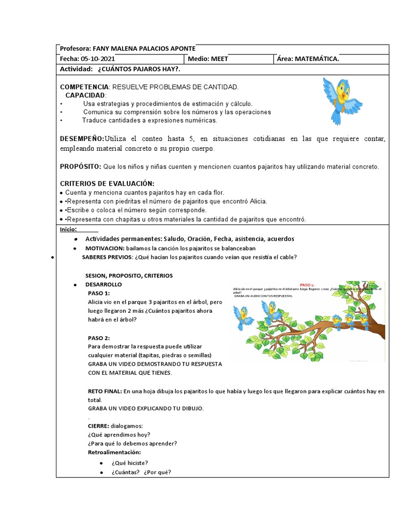 CONTEO Pajaritos | PDF