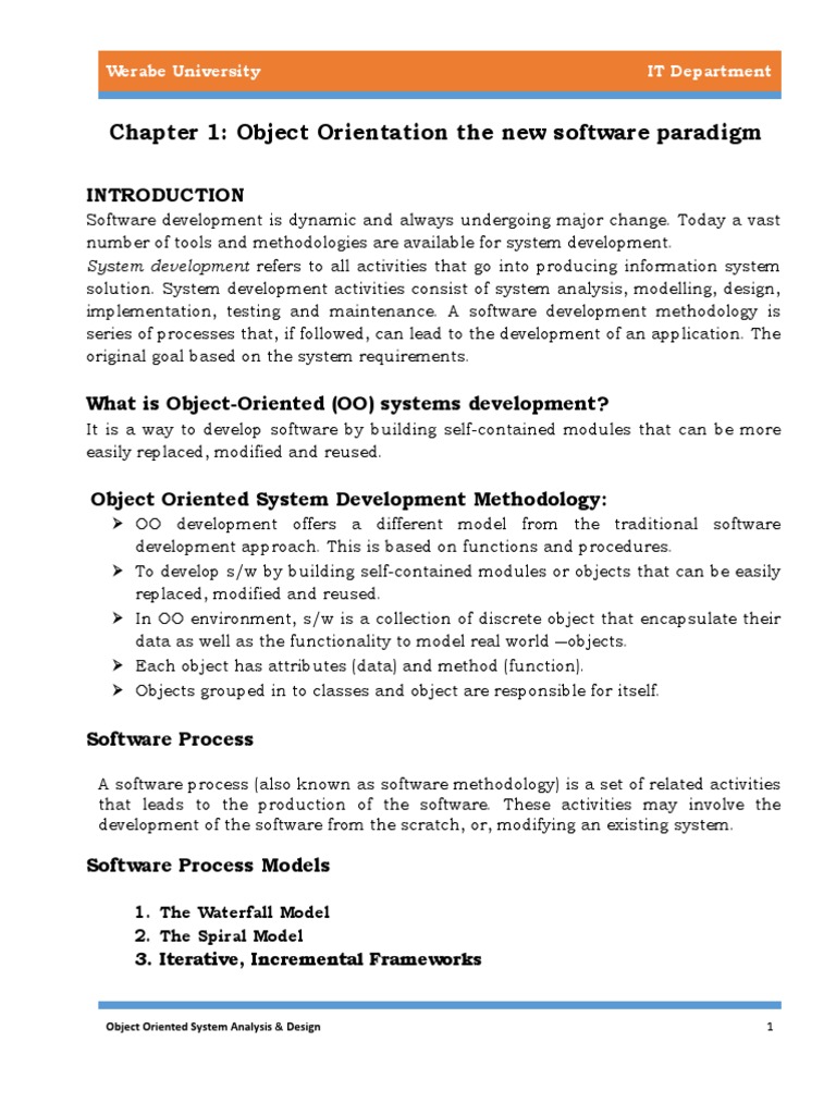 Oosad Chapter 1 | PDF | Software Development Process | System