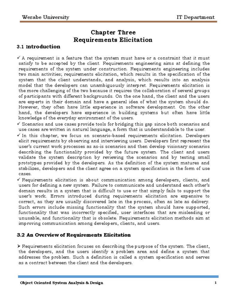 OOSAD Chapter 3 | PDF | Use Case | System