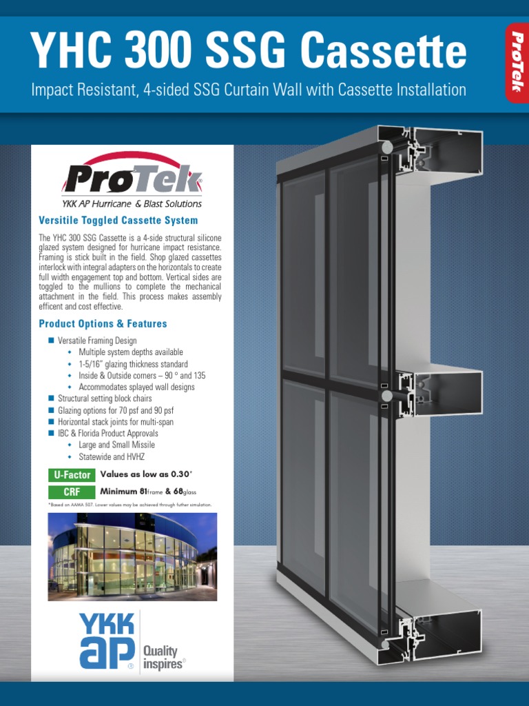 YHC SSG Cassette: Impact Resistant, 4-Sided SSG Curtain Wall With ...