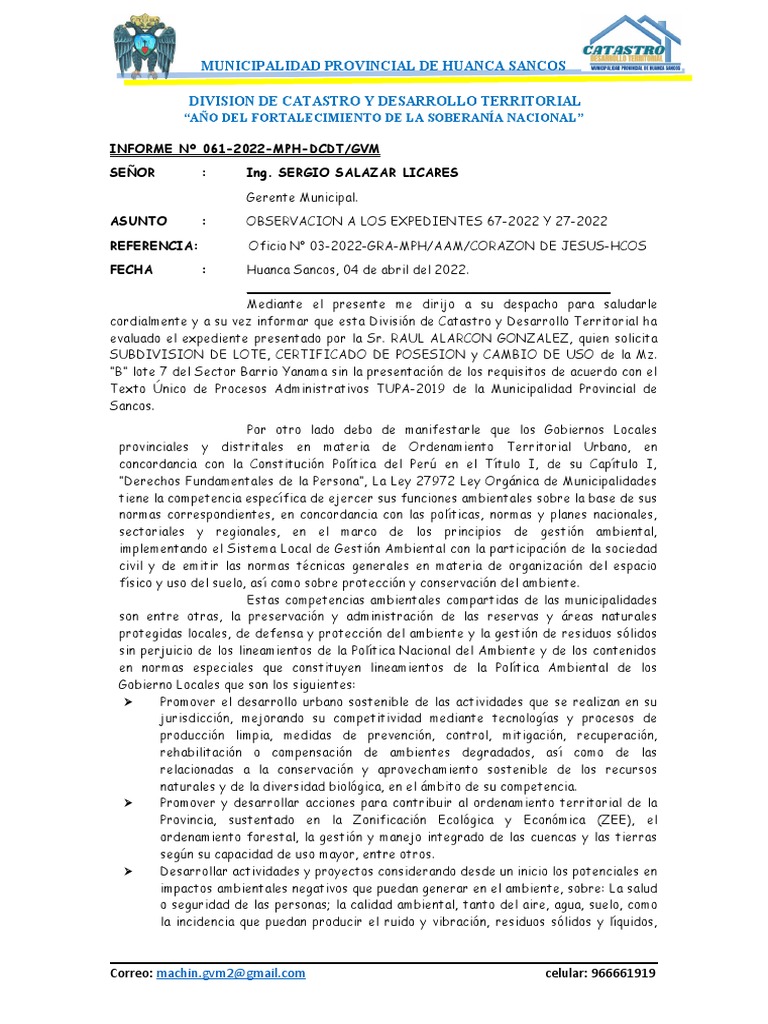 Informe Catastro Final 22 | PDF | Entorno natural | Evaluación de impacto ambiental