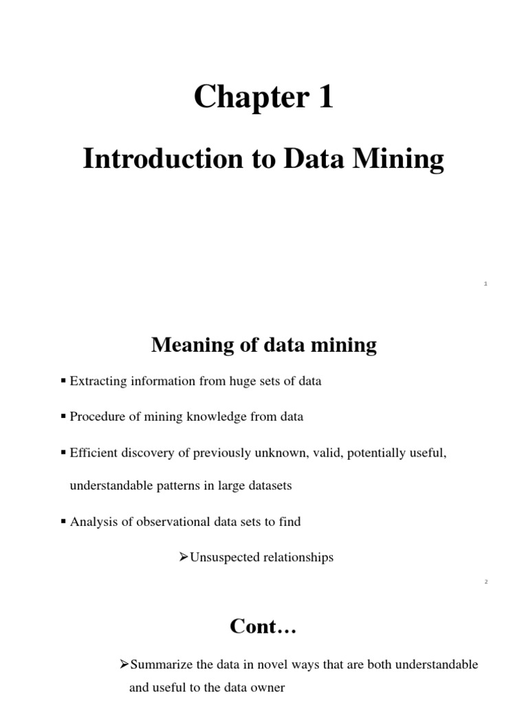 An Introduction to the Meaning, Process, Applications and Technologies of Data Mining | PDF ...