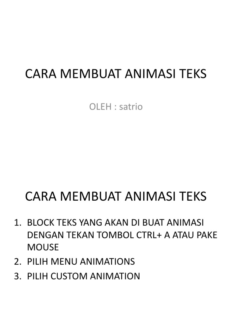 Cara Membuat Animasi Teks | PDF