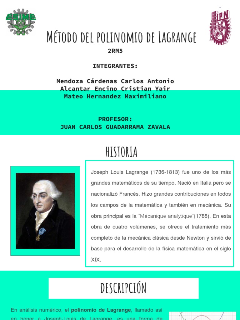 Método Del Polinomio de Lagrange | PDF | Ciencia computacional ...