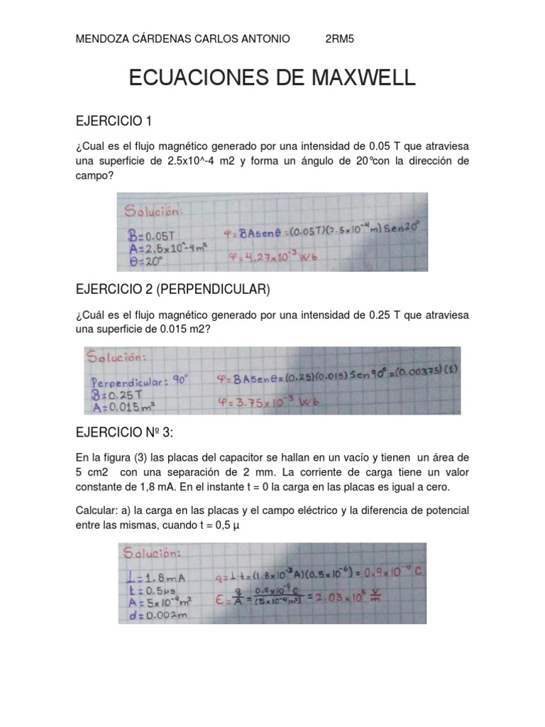 Ecuaciones de Maxwell - Ejercicios | PDF