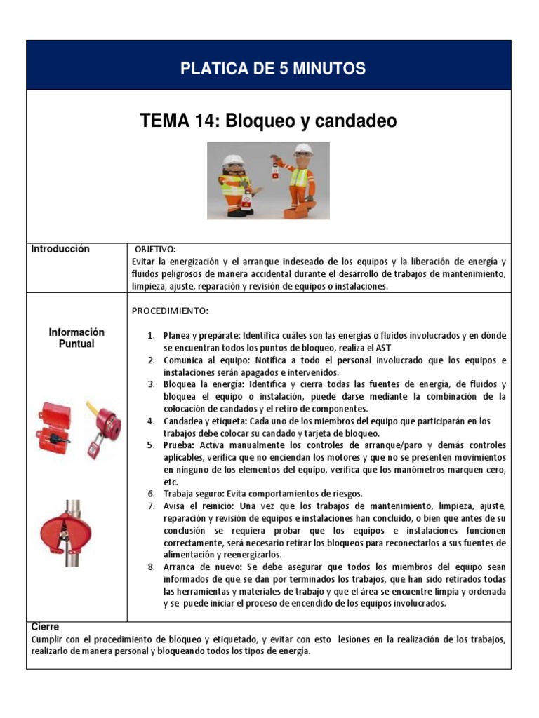 Platica De 5 Minutos Bloqueo De Seguridad Pdf