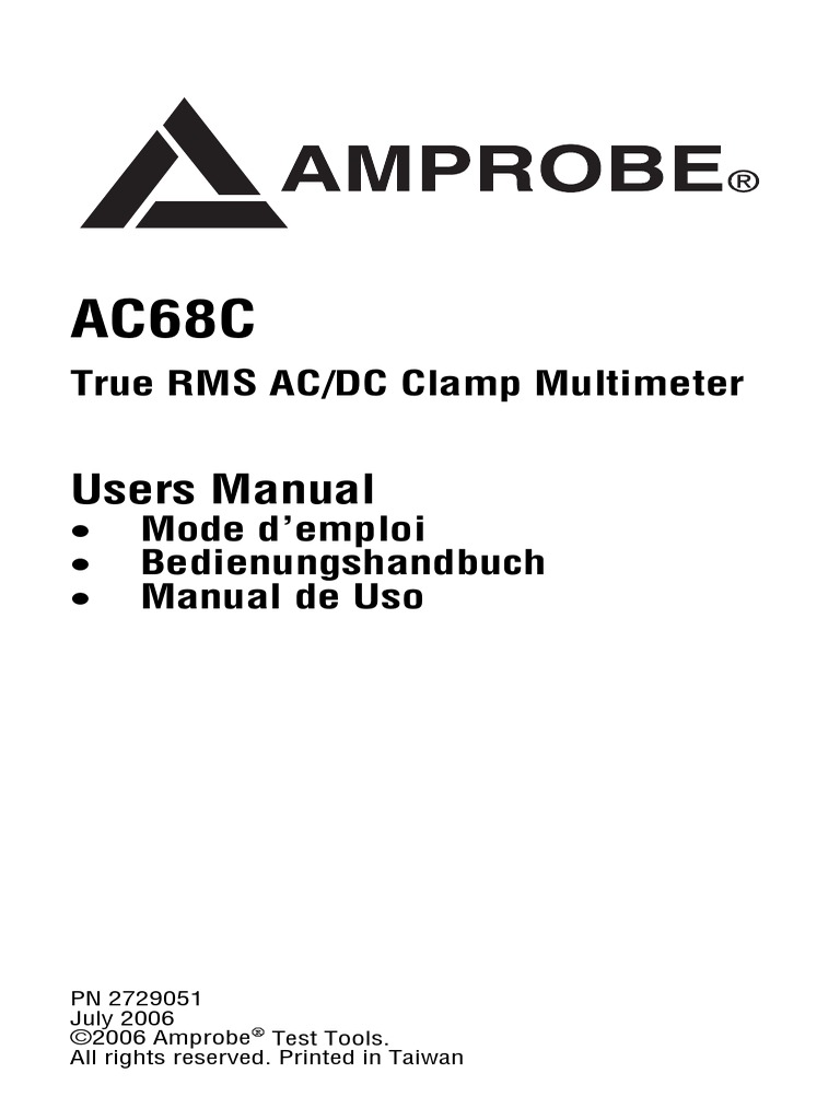 Amprobe AC68C User Manual | PDF | Alternating Current | Voltage