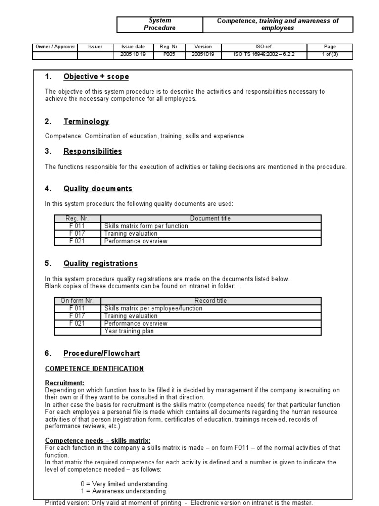 Competence Training Awareness of Employees | Competence (Human ...