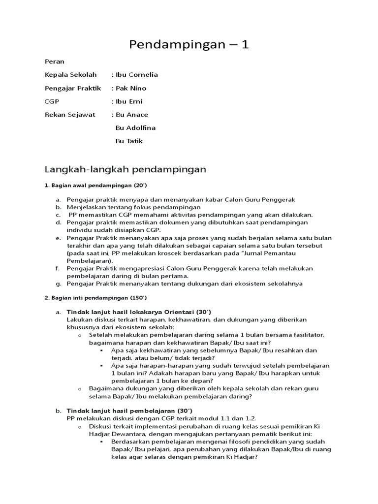 Skenario Pendampingan-1 | PDF