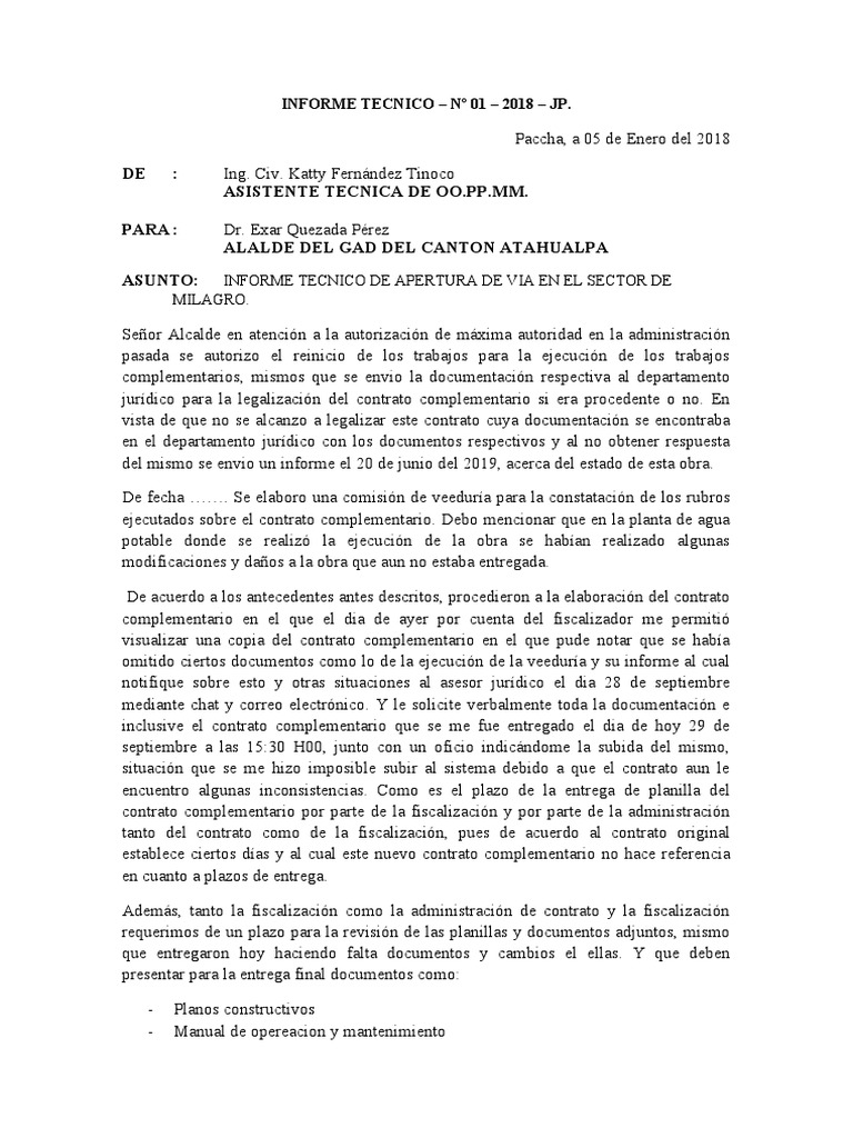 INFORME TECNICO Agua | PDF INFORME TECNICO Agua | PDF