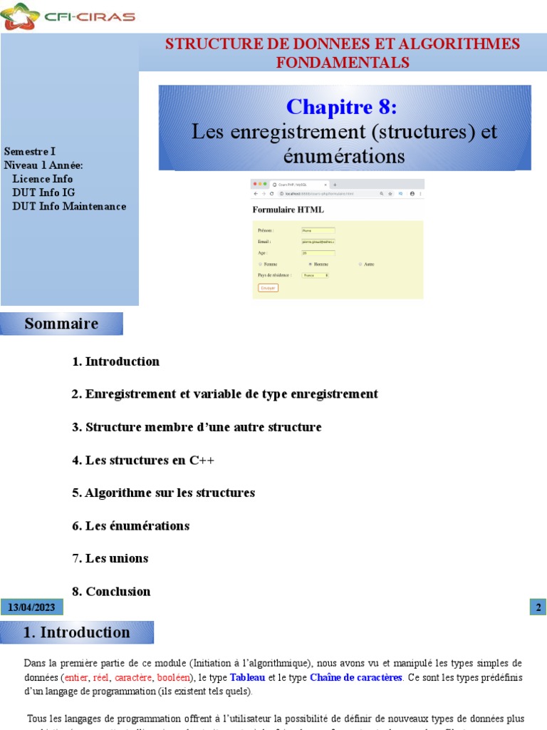 5 - Les Structures Et Enumerations | PDF | C ++ | Programmation informatique
