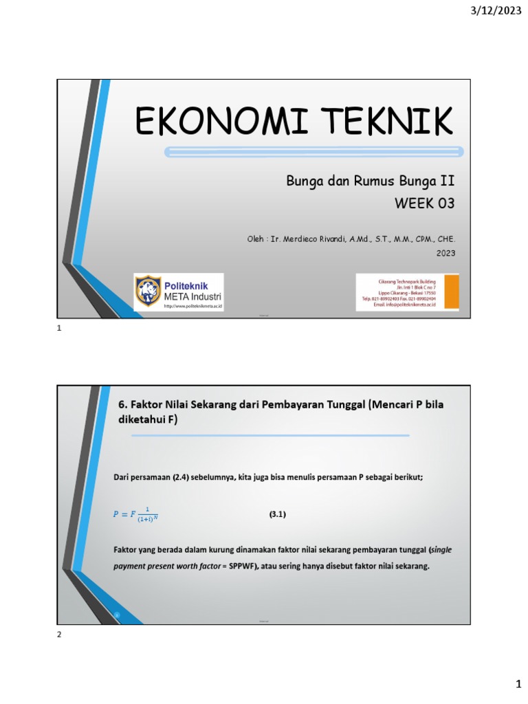 Bunga Dan Rumus Bunga (II) SPPWF USCAF USSFF USPWF USCRF | PDF