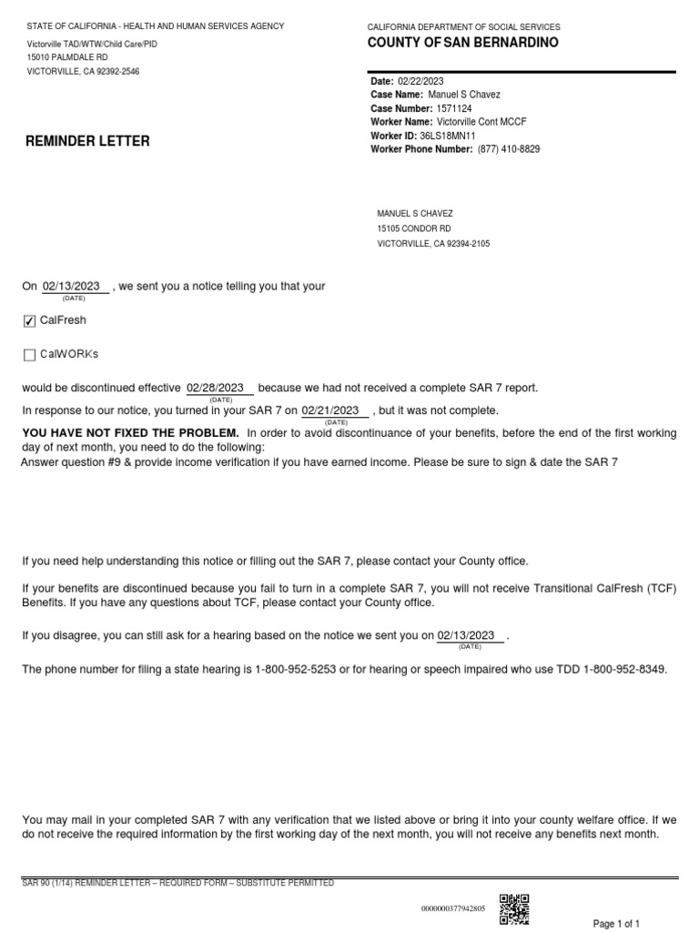 Reminder Letter | PDF | Welfare