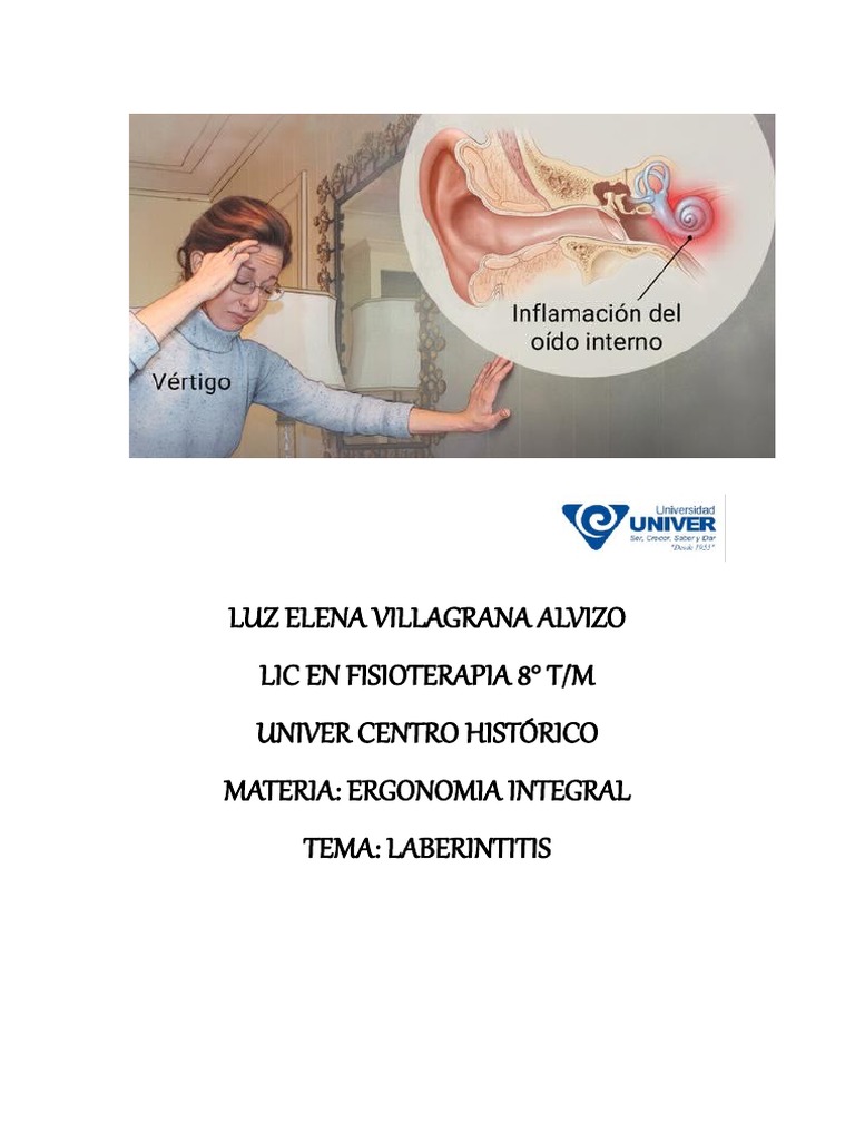 Laberintitis: Causas, Síntomas y Tratamiento | PDF | Oído | Cabeza y ...