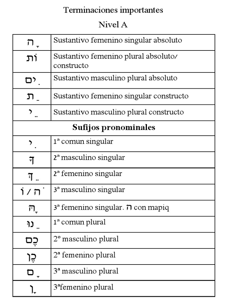 Fichas de Estudio Terminaciones A | PDF