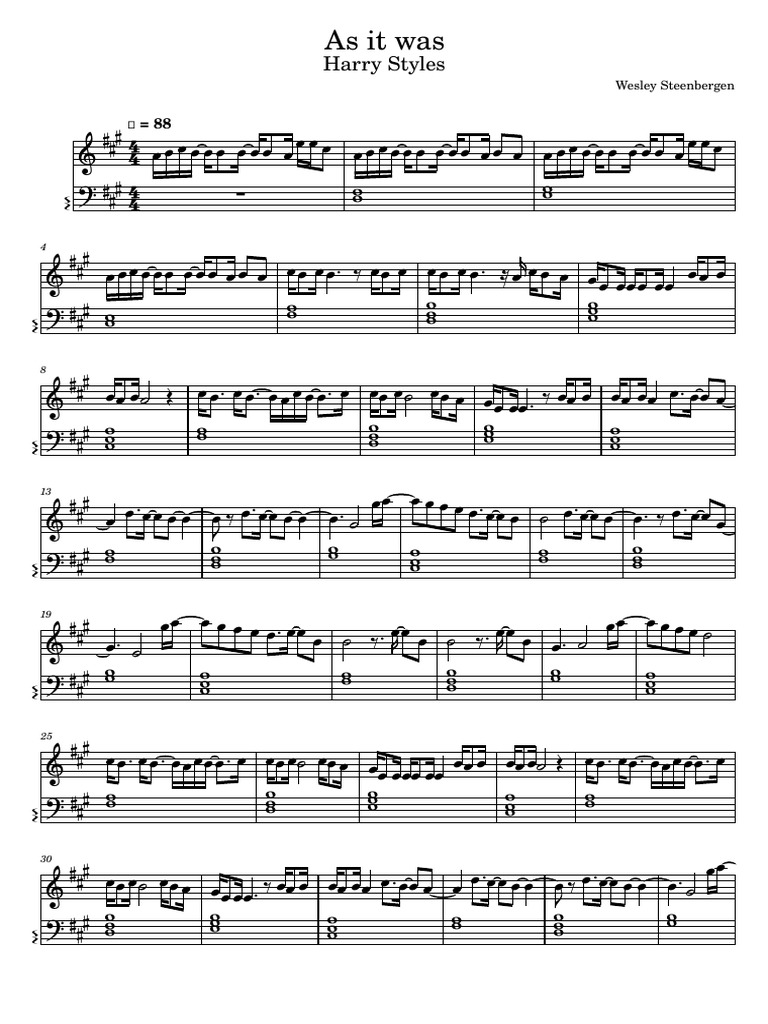 As It Was Harry Styles | PDF