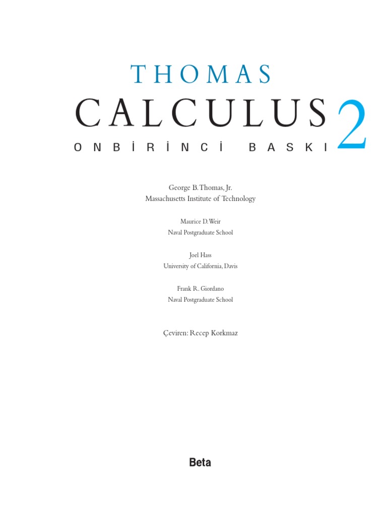 Calculus: Thomas | PDF