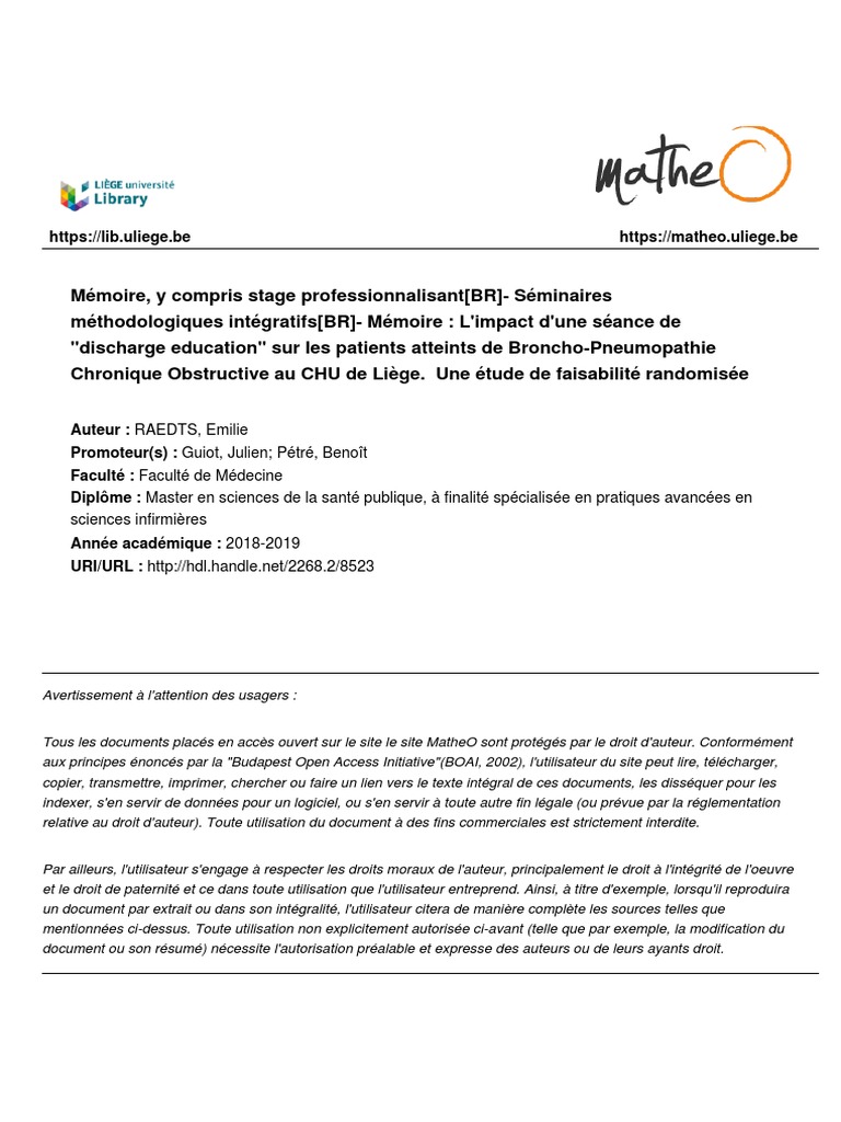 Bpco | PDF | Bronchopneumopathie chronique obstructive | Nicotine