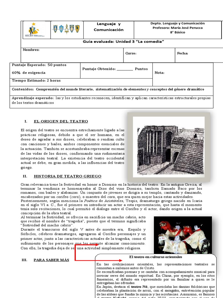 8º Básico - Guía Evaluada - Drama | PDF | Teatro | Tragedia