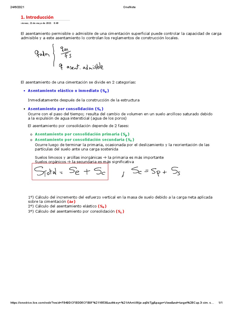 Cimentaciones - Asentamiento Admisible y Permisible | PDF
