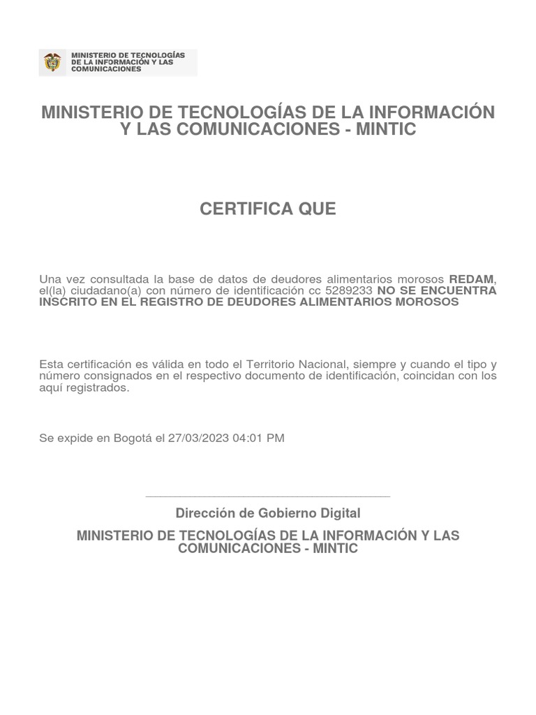 Ministerio de Tecnologías de La Información Y Las Comunicaciones - Mintic | PDF