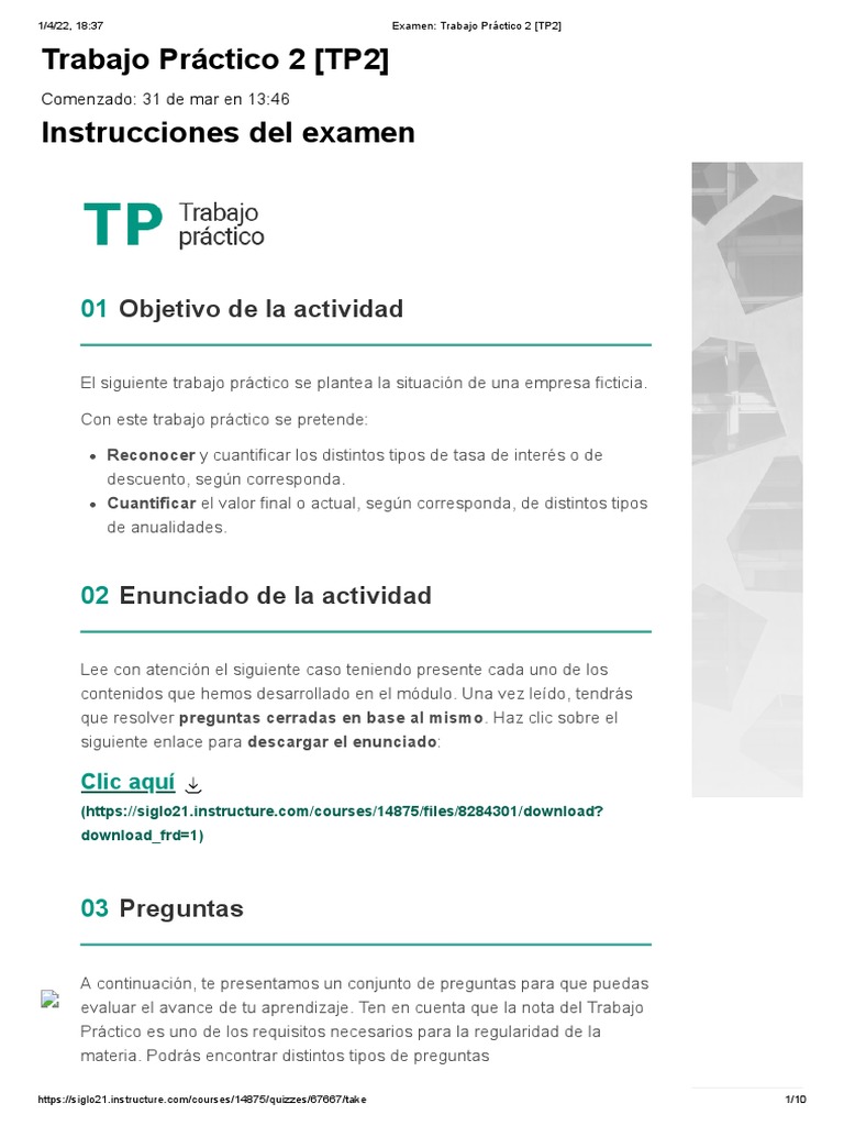 Examen_ Trabajo Práctico 2 TERMINADO[TP2] | PDF | Interés | Bancos