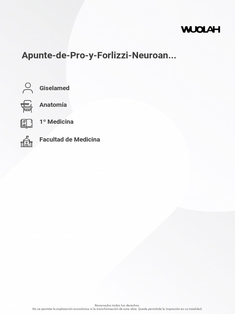 Wuolah Premium Apunte de Pro y Forlizzi Neuroanatomia Actualizado | PDF
