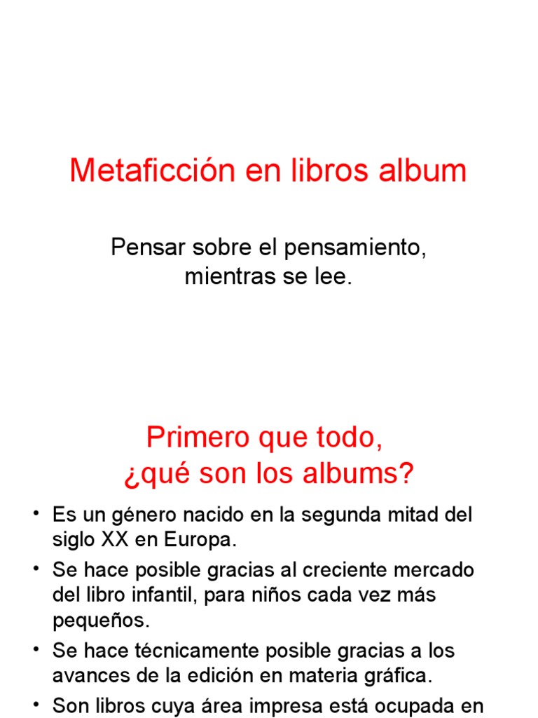 Metaficción en Libros Album | PDF | Narración