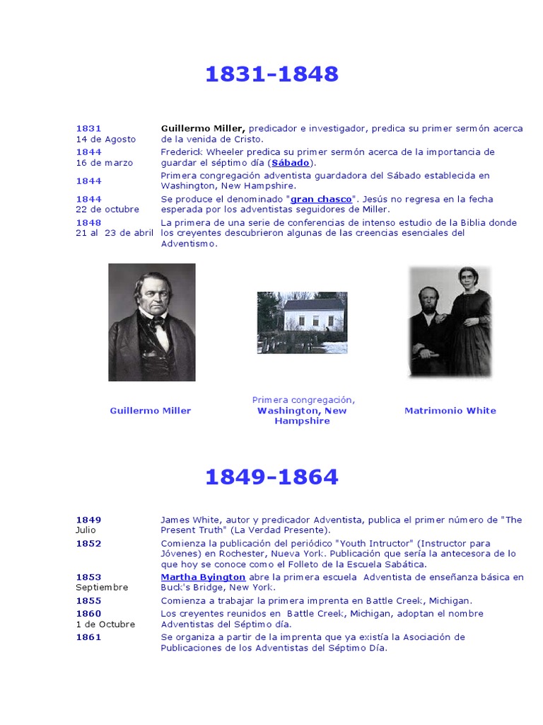 Historia de La Iglesia Adventista | PDF | Iglesia Adventista del ...