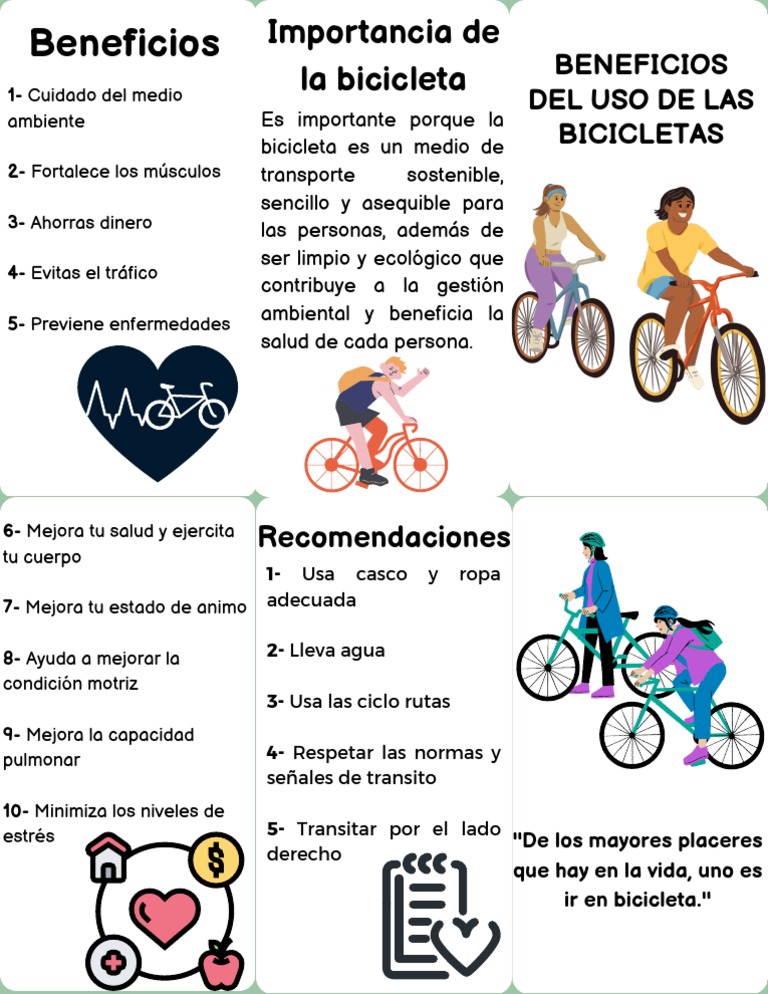 Folleto Sobre El Beneficio de Las Bicicletas. | PDF