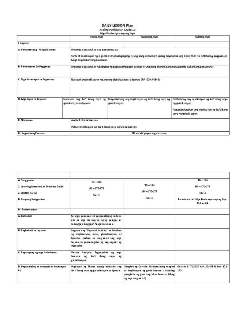 DLP Q2 Globalisasyon No. 3 | PDF