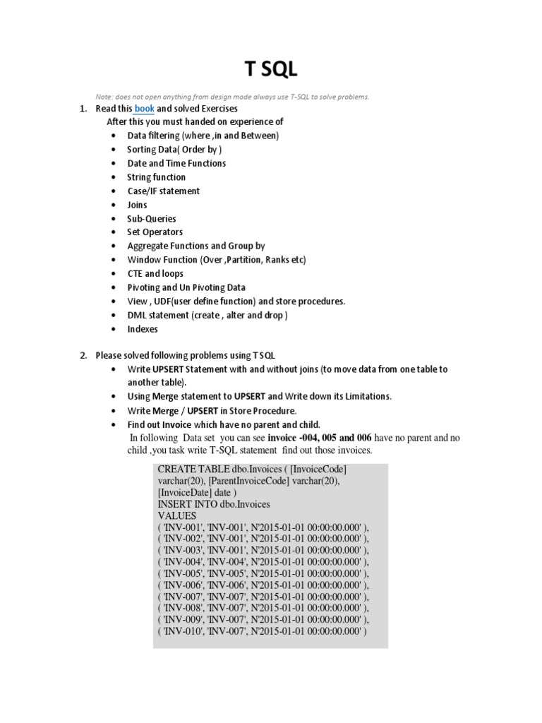 T SQL | PDF | Information Retrieval | Computer Programming