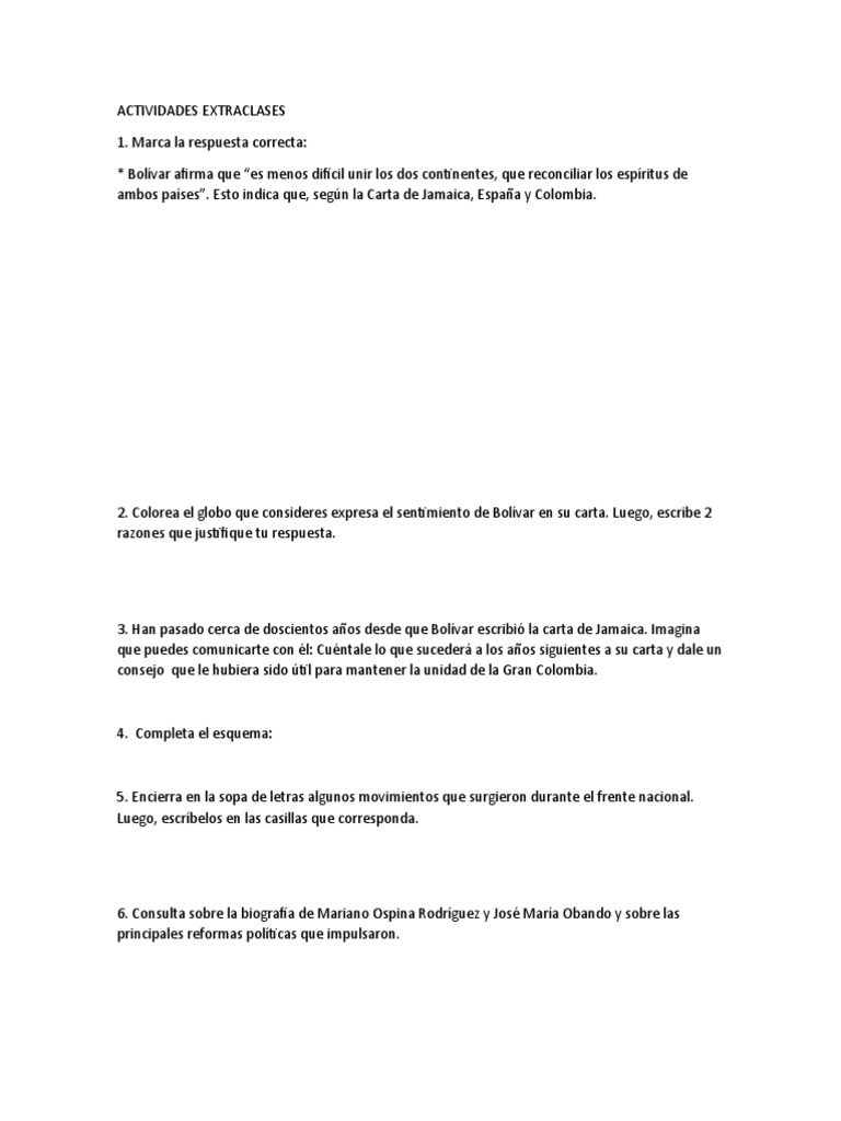 Actividades Extraclases Pdf