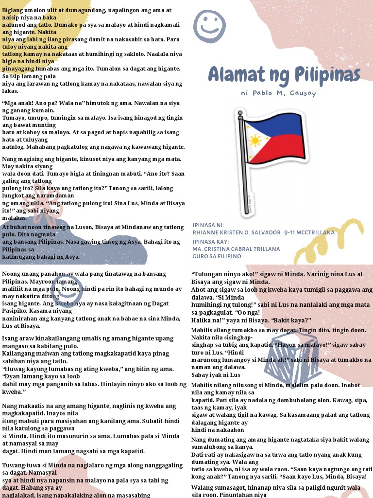Alamat NG Pilipinas: Ni Pablo M. Causay | PDF