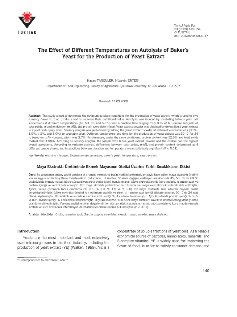The Effect of Different Temperatures On | PDF | Yeast | Saccharomyces ...