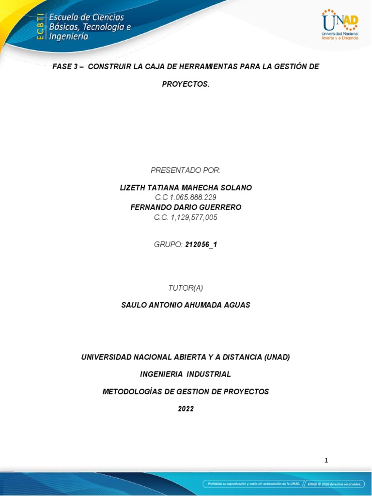 Fase 3 - Grupo - 212056 - 1 | PDF | Gestión de proyectos | Investigación de mercado