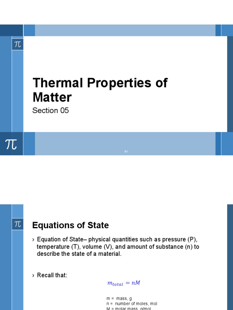 Thermal Properties of Matter | PDF | Mole (Unit) | Gases
