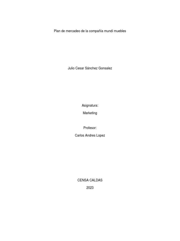 Marketing Julio Cesar Sanchez Gonsalez | PDF | Marketing | Business