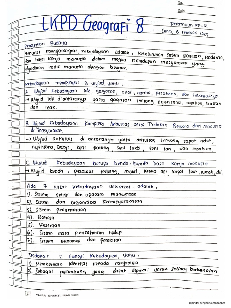 LKPD Geografi 8 Budaya Dan Identitas Nasional Yan Yafiah Rosidah | PDF