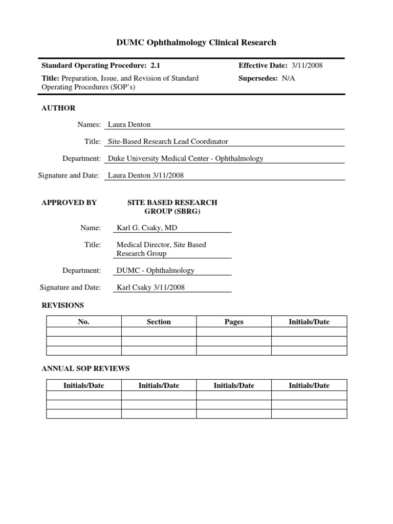 Sop | PDF | Clinical Trial | Ophthalmology