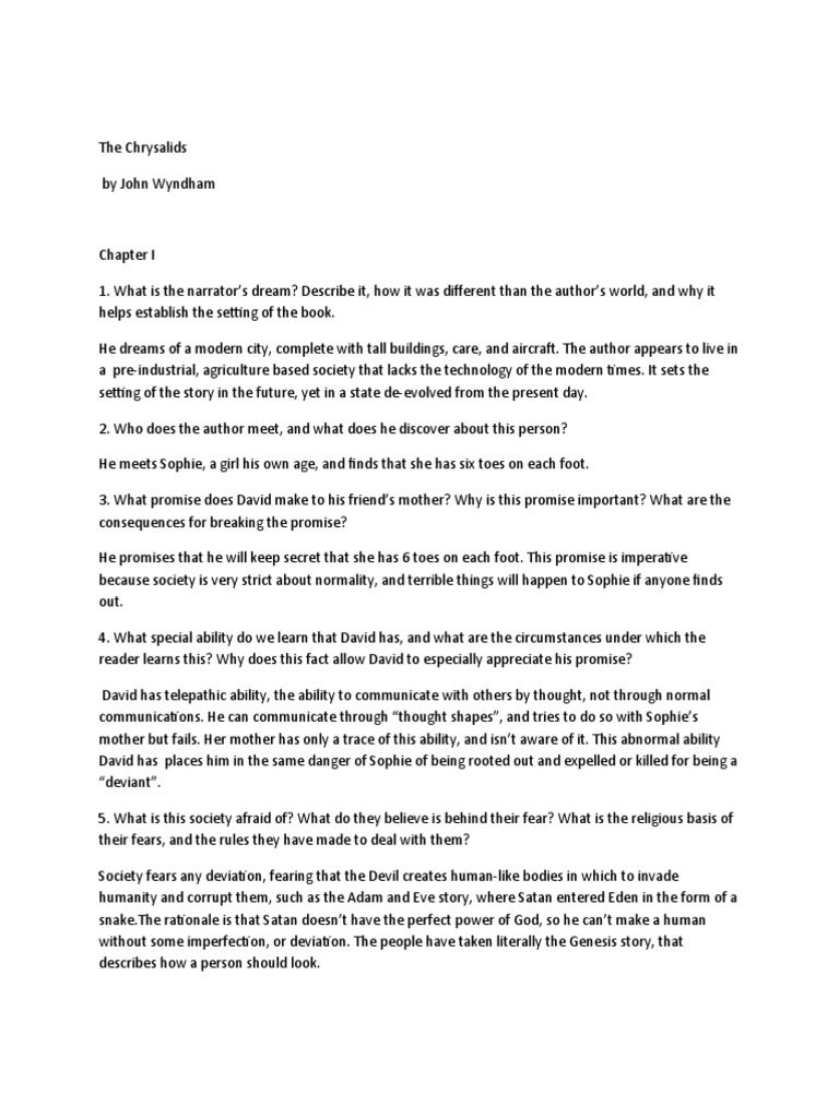 The Chrysalids NOTES | PDF | Devil | Greek Mythology