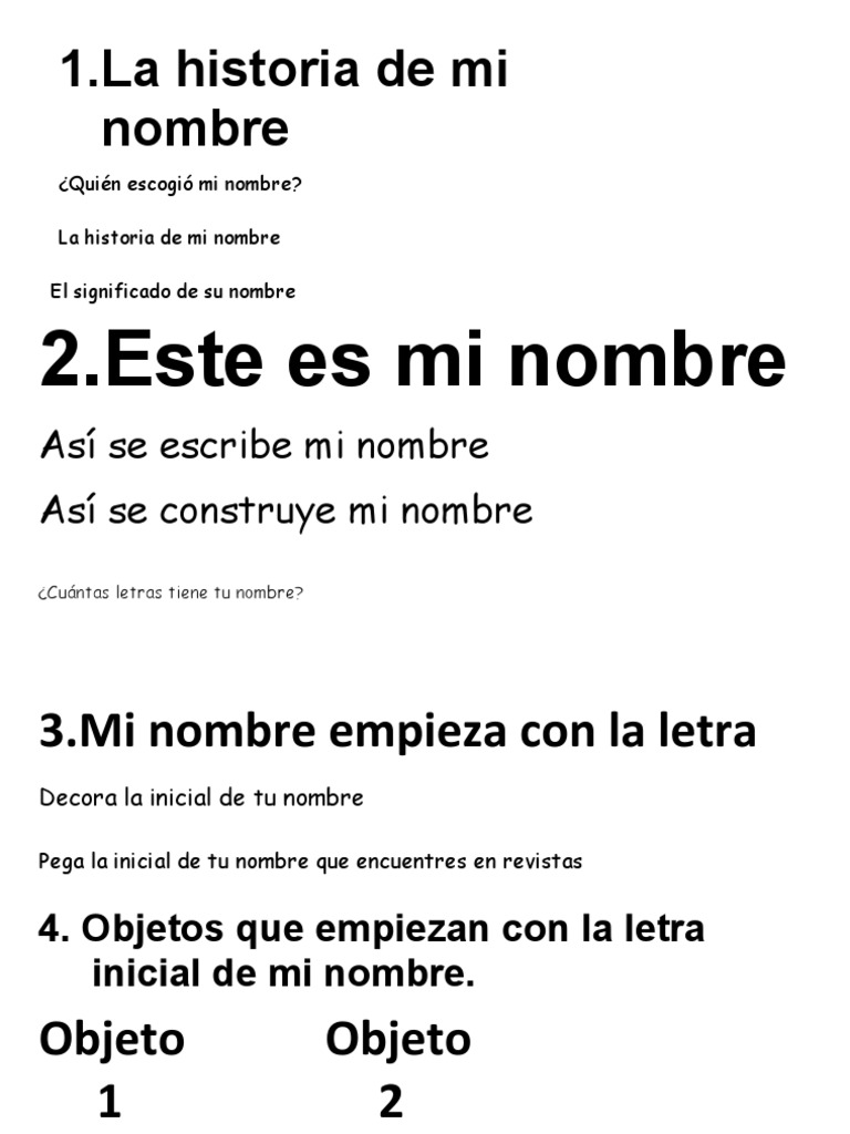 La historia de mi nombre para niños | PDF