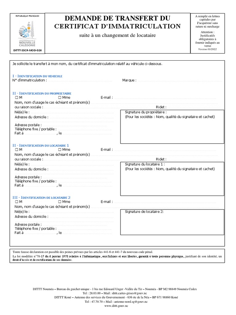 Transfert Carte Grise