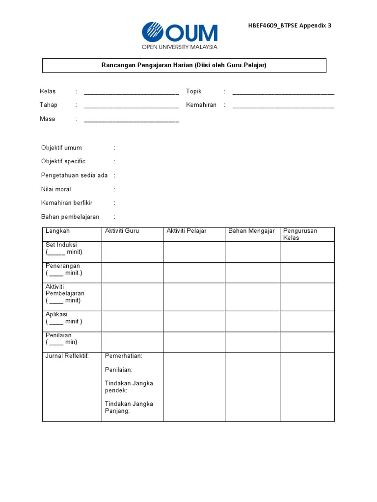 Appendix 3 Lesson Plan Format - BM | PDF