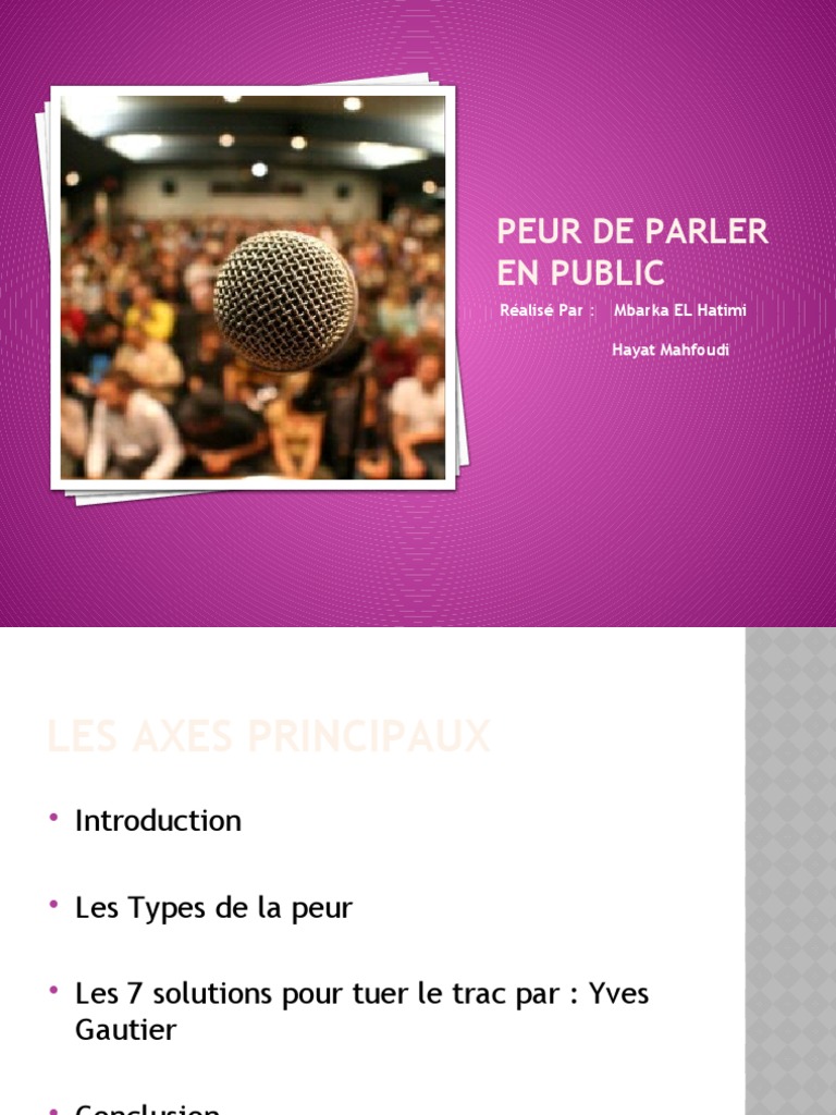 Peur de Parler en Publiqu | PDF | Peur | Phobie