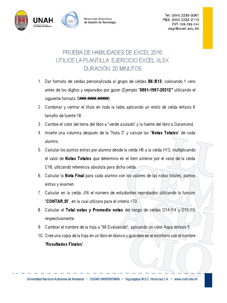 Instructivo Microsoft Excel | PDF