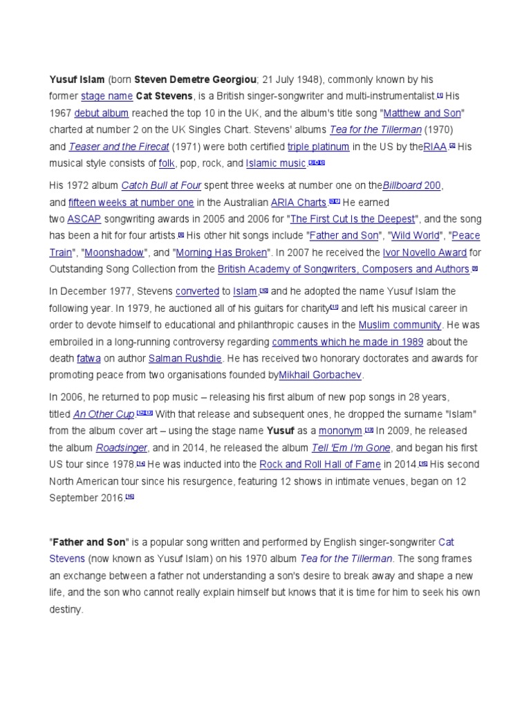 Tea For The Tillerman Teaser and The Firecat Catch Bull at Four ...