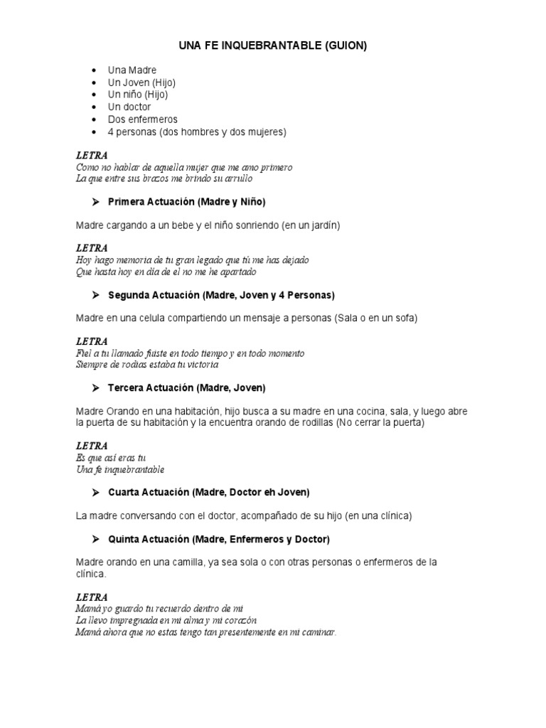Una Fe Inquebrantable (Guion) | PDF
