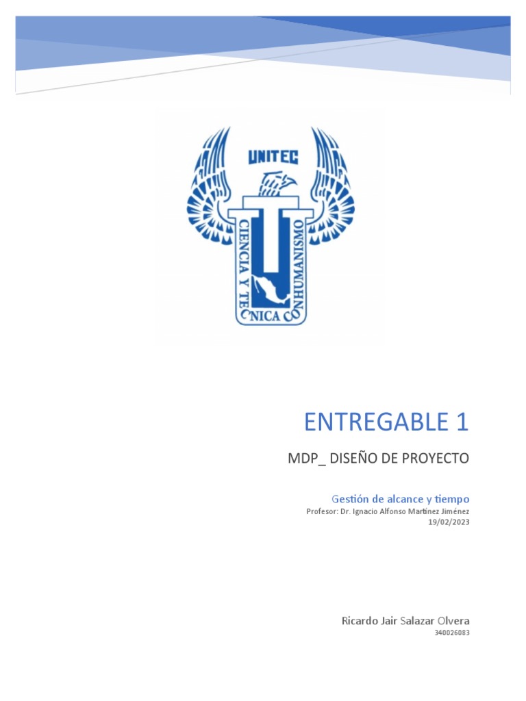 ENTREGABLE 1 Gestion de Alcance Del Proyecto | PDF | Gestión de proyectos